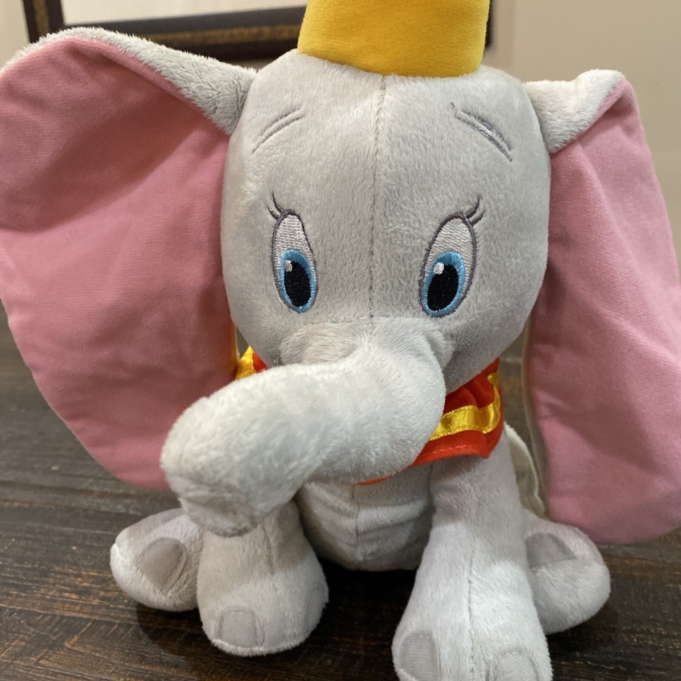 EUC Disney Dumbo Baby Elephant Big Ears Circus Collar Plush Stuffed ...