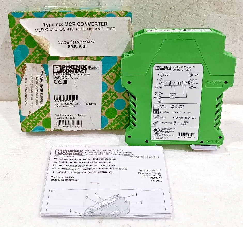 PHOENIX CONTACT MCR-C-UI-UI-DCI-NC - 2810939 Signal conditioner New DHL ...