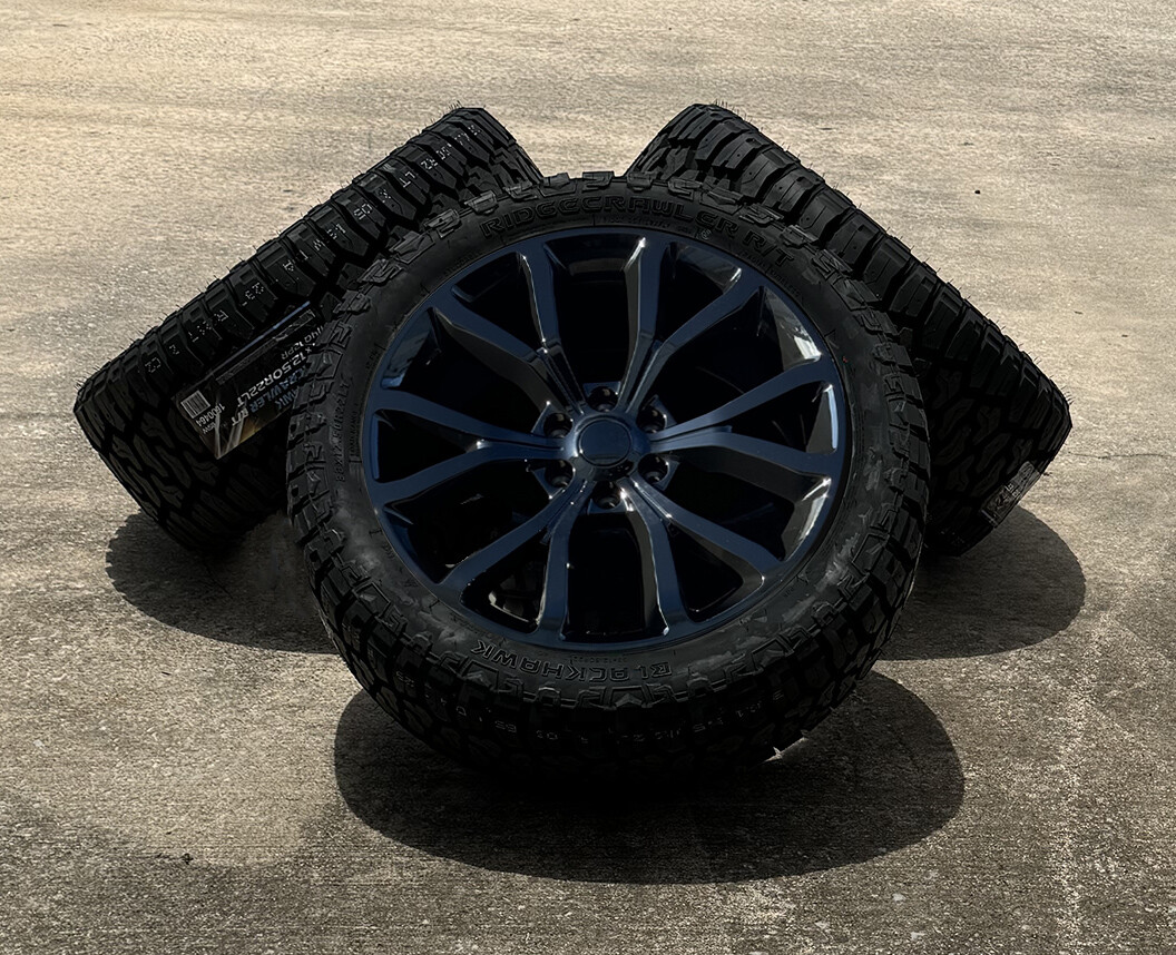 Ford F150 22" Gloss Black Snowflake Replica Wheels 33X12.50R22 ...
