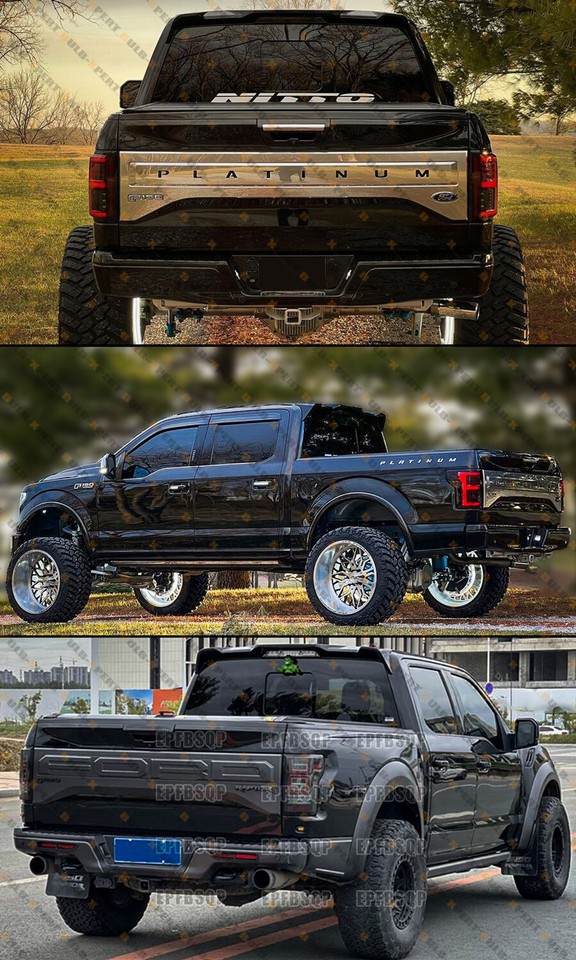 R STYLE GLOSSY BLACK REAR TRUCK TOP CAB ROOF SPOILER WING FOR 2015-20 ...