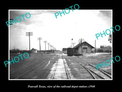 OLD LARGE HISTORIC PHOTO OF PEARSALL TEXAS THE RAILROAD DEPOT STATION ...