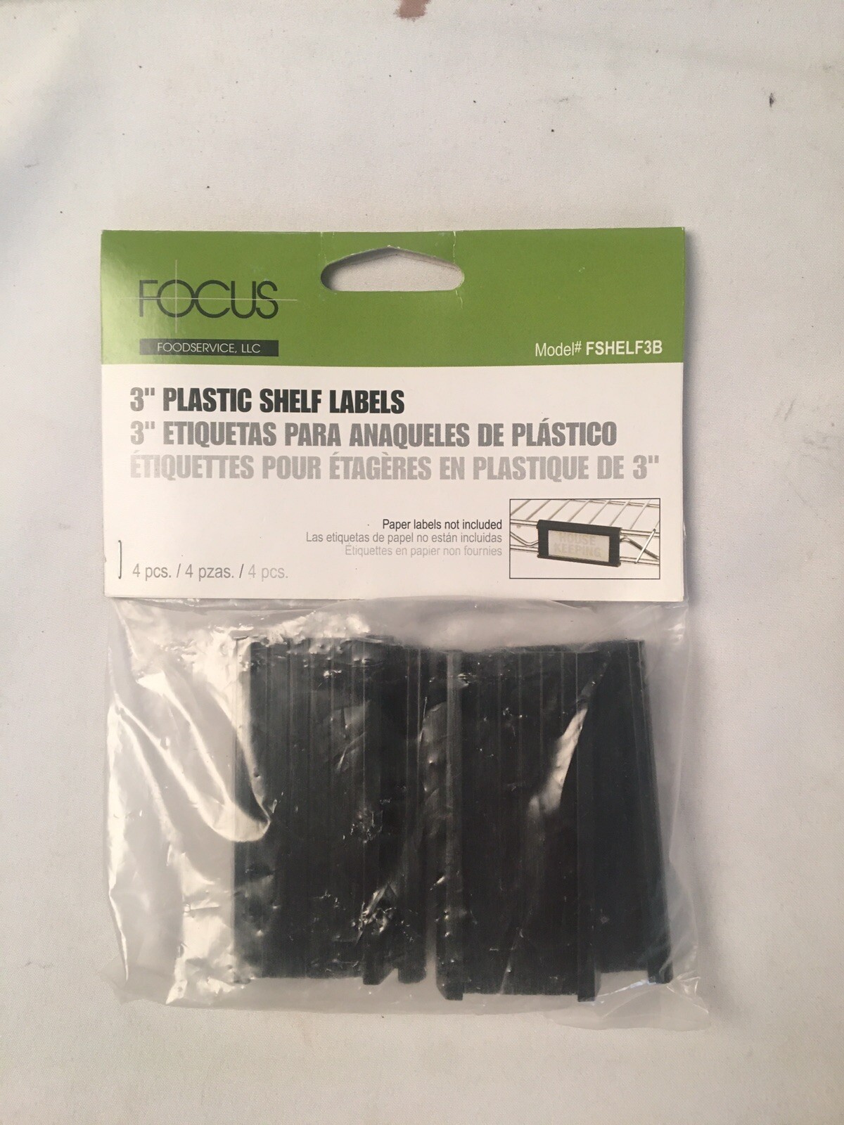 Focus Foodservice 3" Black Slide Under Plastic Shelf Label | eBay