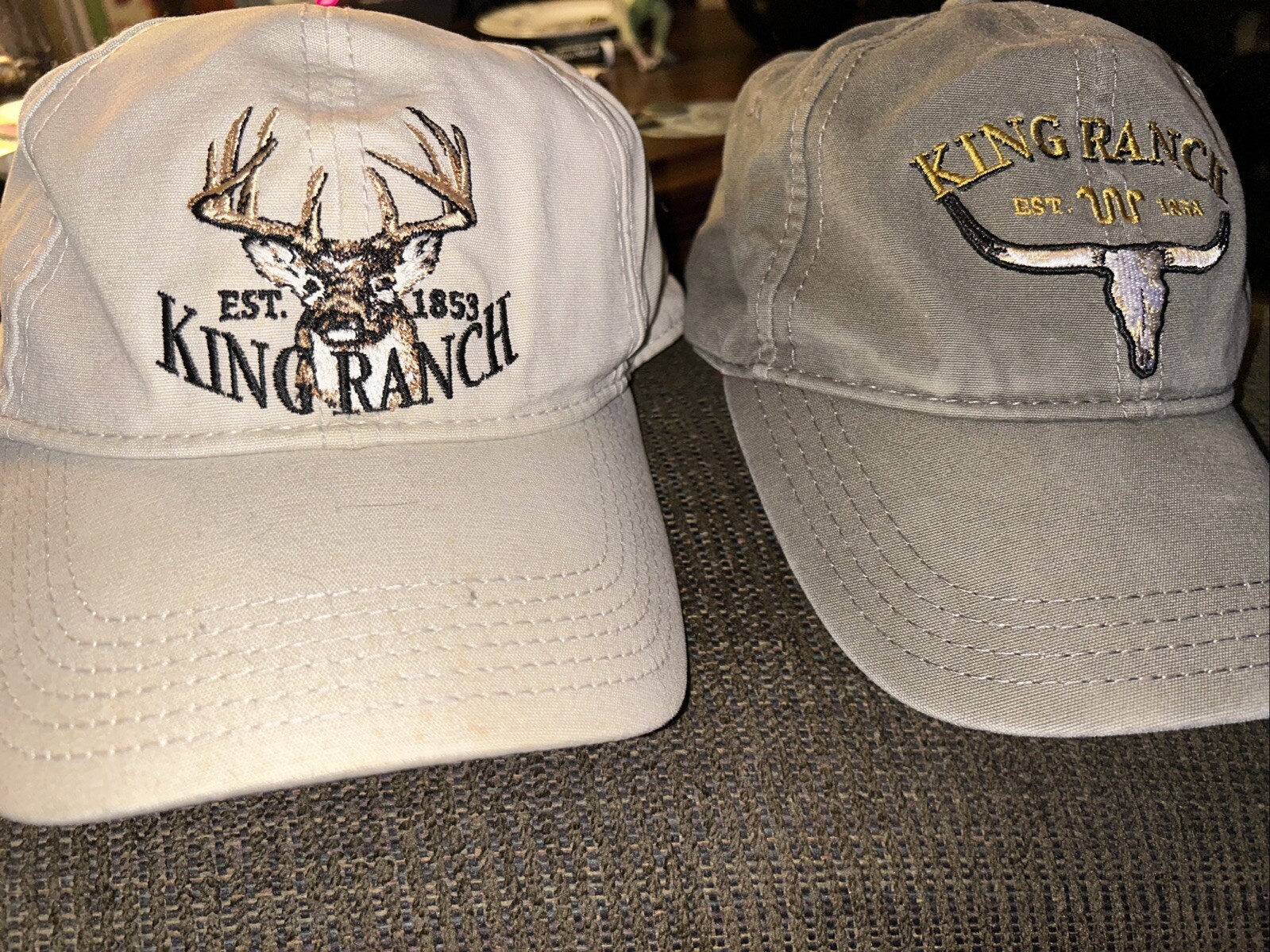 King Ranch Hats Very Clean Tan Deer Logo & Army Green… - Gem