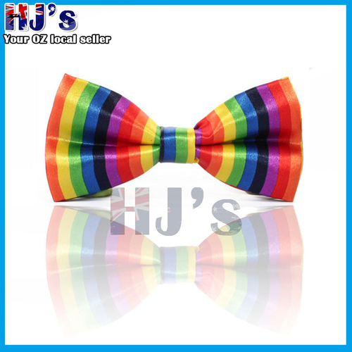 Men's Rainbow Bow Tie Wedding Gay Pride Fancy Costume Mardi Gras LGBT Party New | eBay