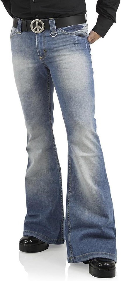Men's Vintage Bell Bottom Jeans 60S 70S Outfits Disco Pants Flared ...