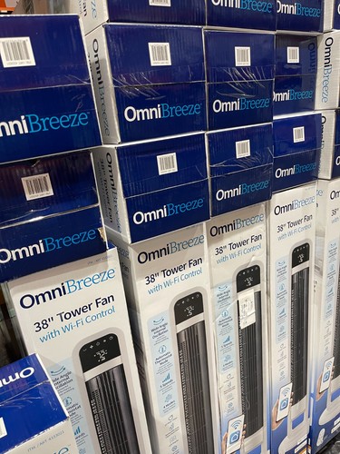 OmniBreeze Tower Fan with Remote Internal Oscillation Wi-Fi Intelligent ...