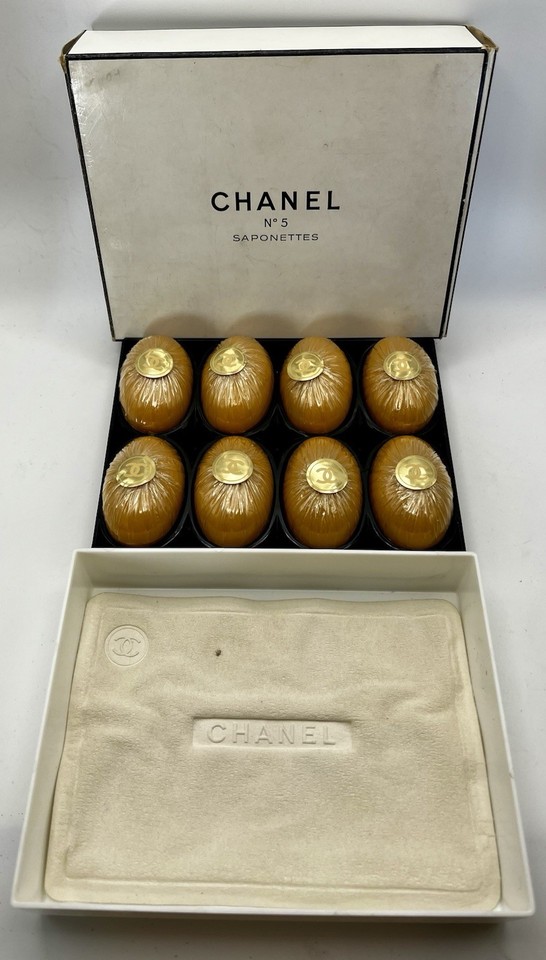 Set 8 Chanel No 5 Saponettes 1 oz x8 Egg Shaped Guest Soap Travel Bars ...