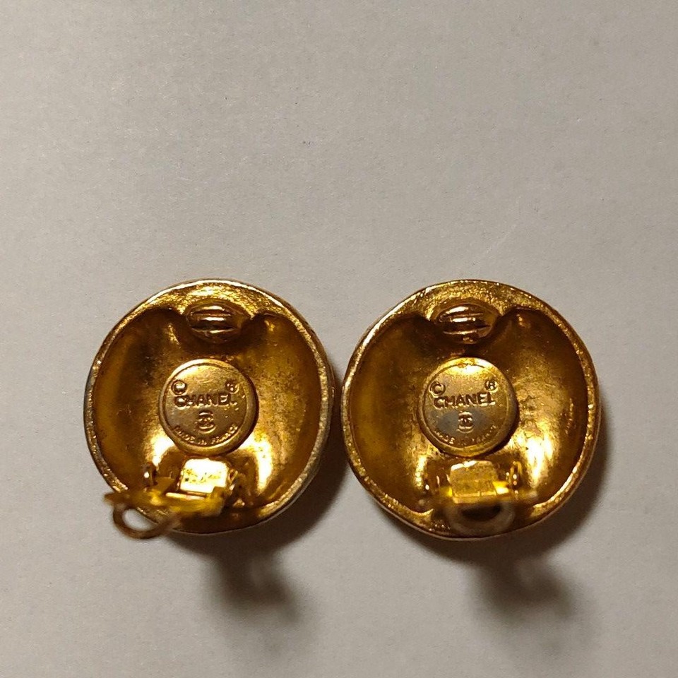 Chanel Earrings Vintage Engraved Rare - Classic Fashion Accessory Timeless | eBay