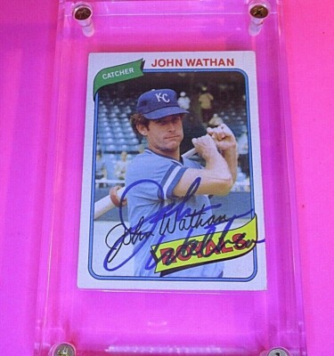 AUTOGRAPH 1980 Topps #547 JOHN WATHAN Royals, SIGNED Baseball card auto ...