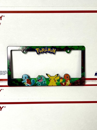 Pokemon License Plate Frame with Pikachu, Charmander, Squirtle, and ...