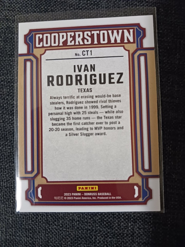 Ivan Rodriguez 2023 Donruss Cooperstown Rapture Card #CT1 | eBay