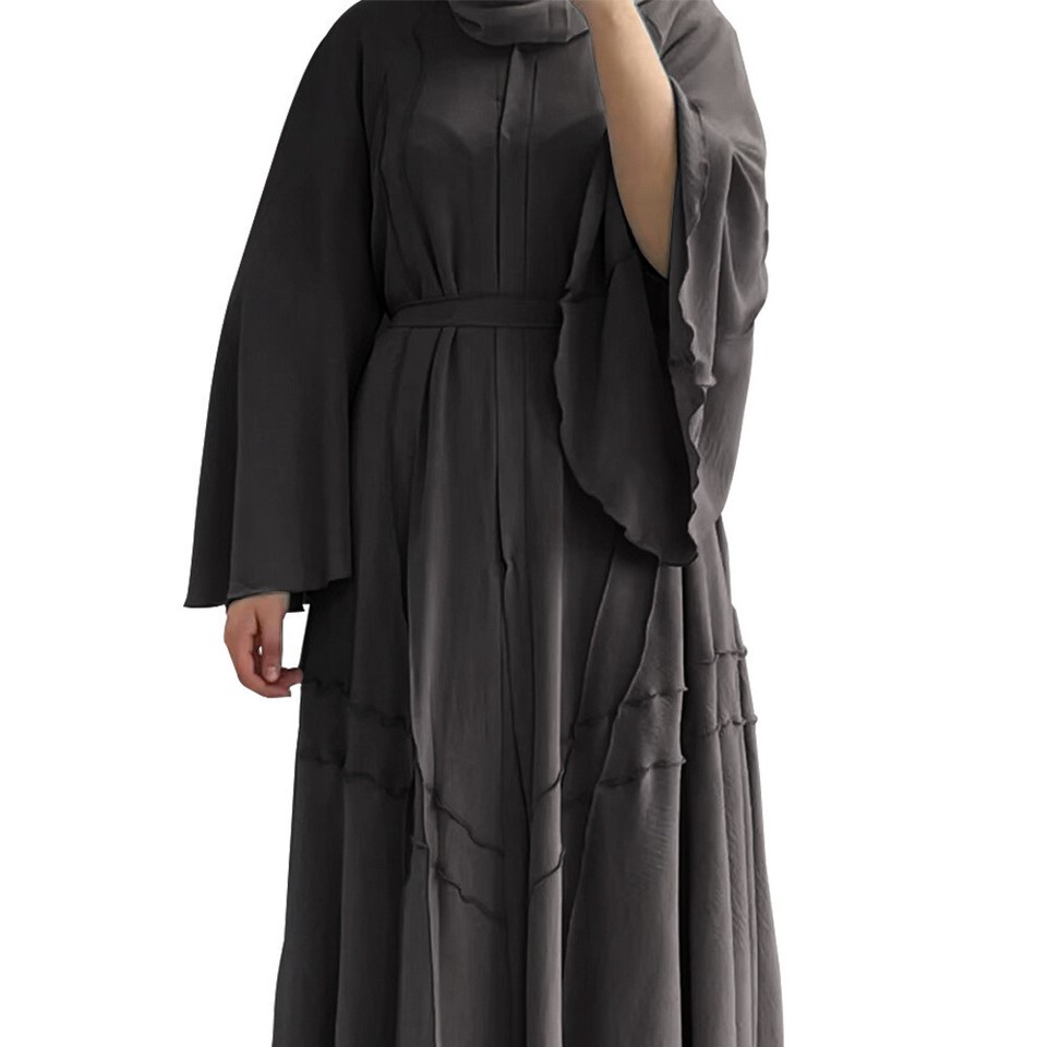 Kimono Open Abaya Muslim Women Maxi Dress Islamic Robe Kaftan Dubai ...