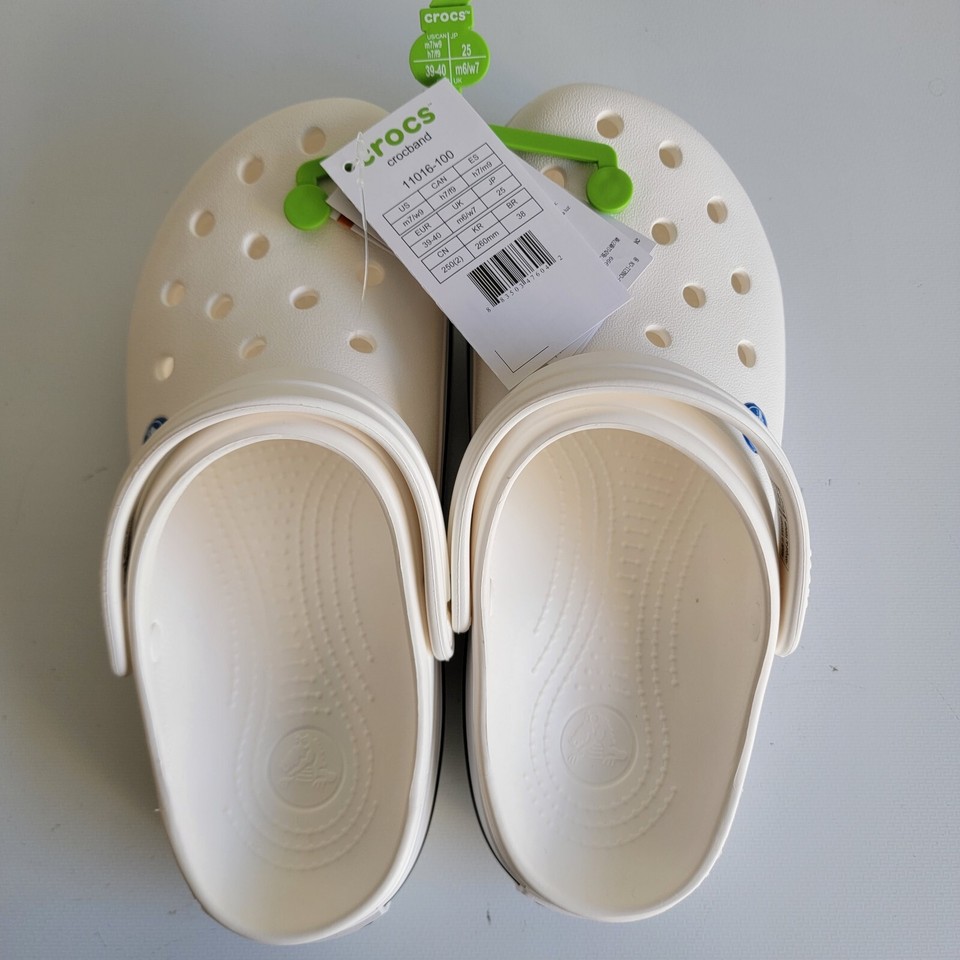 Crocs Crocband Clog White 11016-100 Mens Size 7 Womens Size 9 New ...