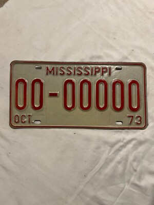 LICENSE PLATE S SAMPLE MISSISSIPPI 00-00000 1973 | eBay