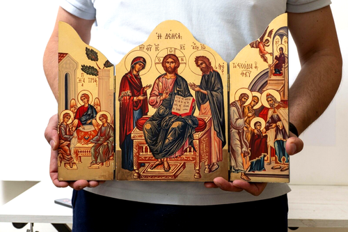 Large Handmade Christian Triptych with amazing details and Superior ...