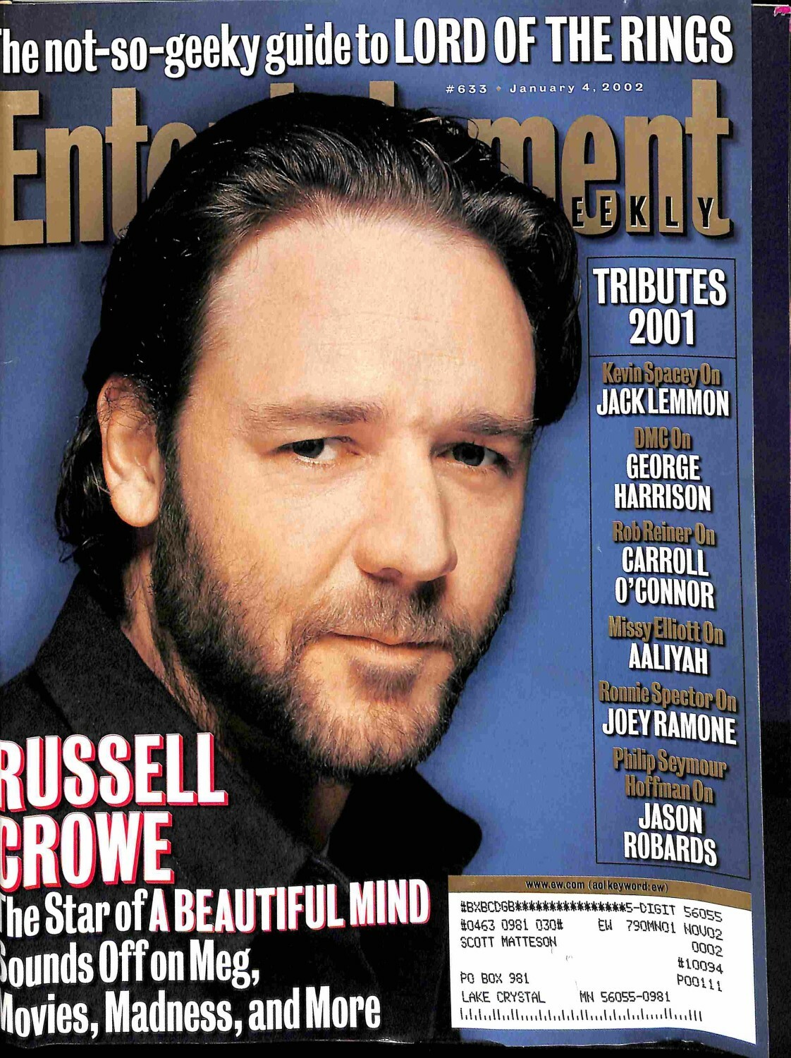 Entertainment Weekly, January 4 2002 | eBay