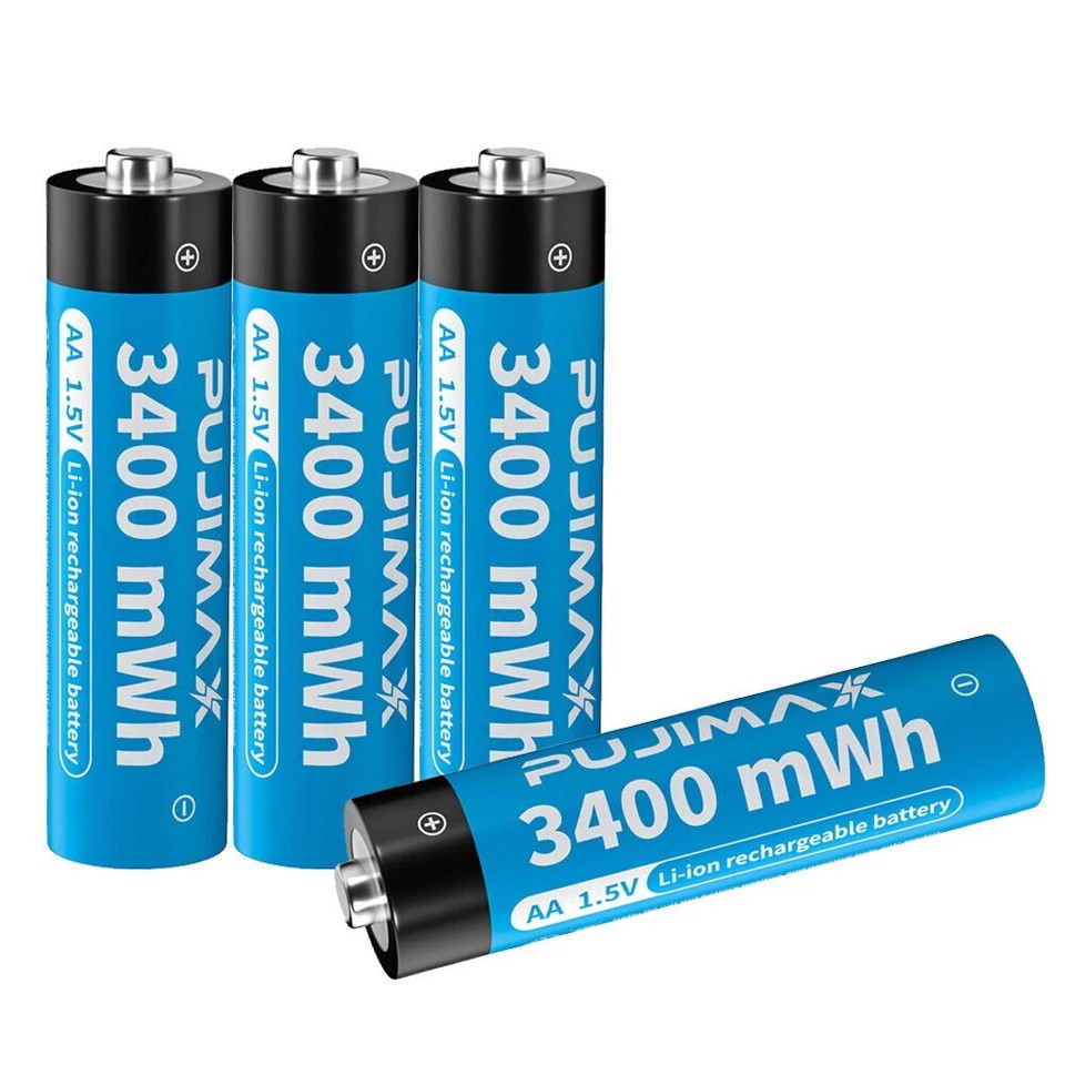 🔥1.5V AA AAA Rechargeable Li-ion Batteries / Fast Lithium Battery ...