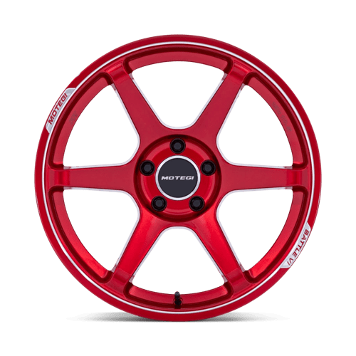 18x9.5 Motegi MR160 Battle VI Cherry Red Metallic Wheels 5x100 (38mm ...