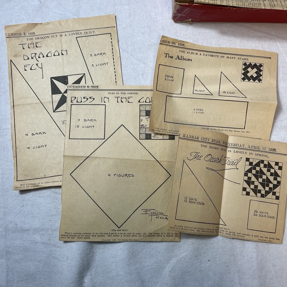 Vintage Newspaper Kansas City Star Quilt Patterns | eBay