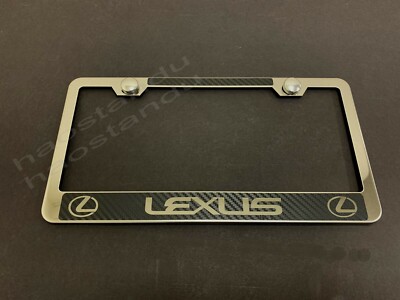 Lexus License Plate Frame | Metal Chrome | Carbon Fiber Details