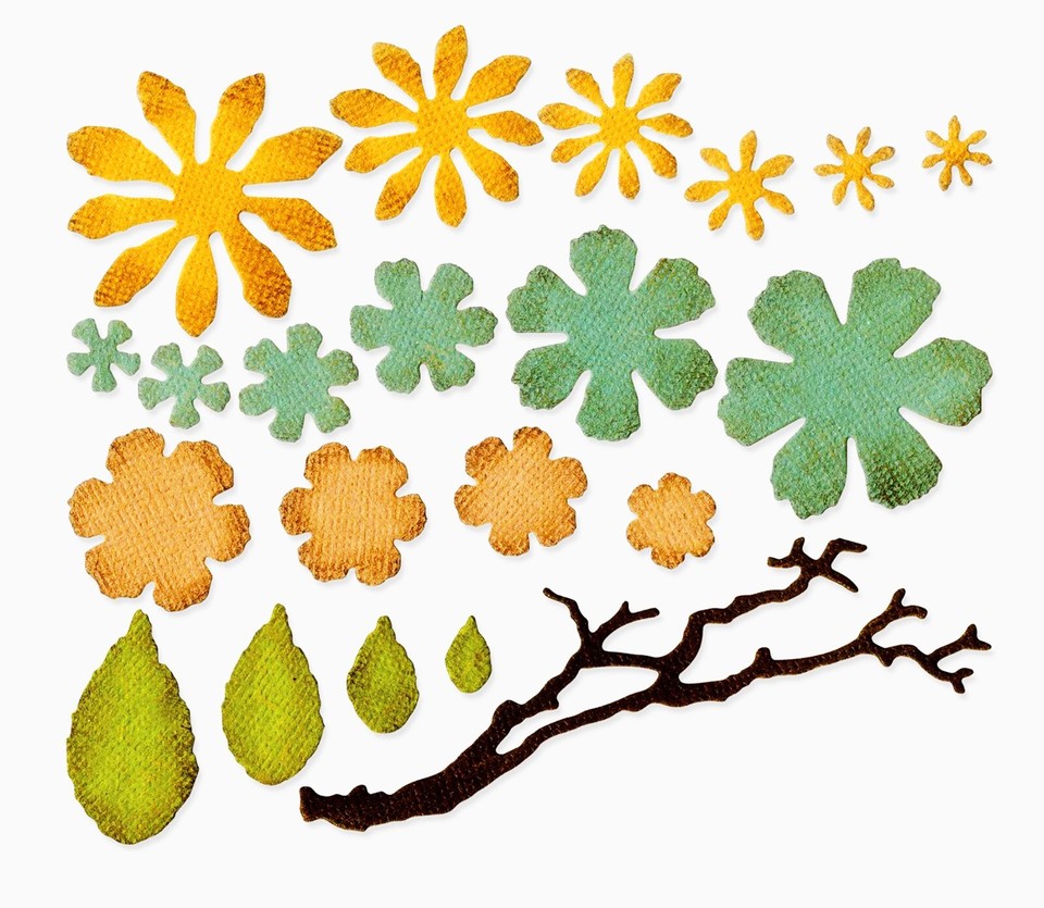 Sizzix Thinlits Small Tattered Florals 21pc set #661806 Retail $15.99 Tim Holtz | eBay