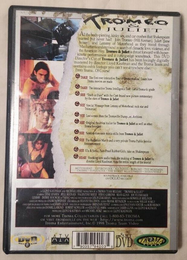 Troma Team Tromeo & Juliet Dvd | eBay
