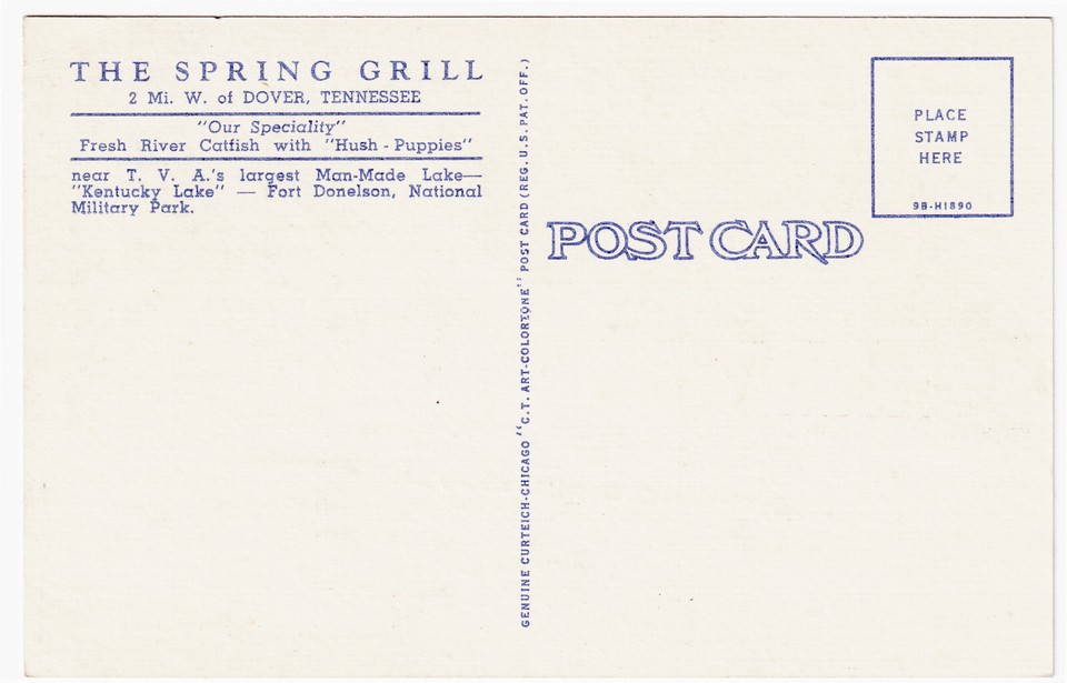 TENNESSEE DOVER SPRING GRILL TRUCK STOP SERVICE STATION ADVERTISING ...