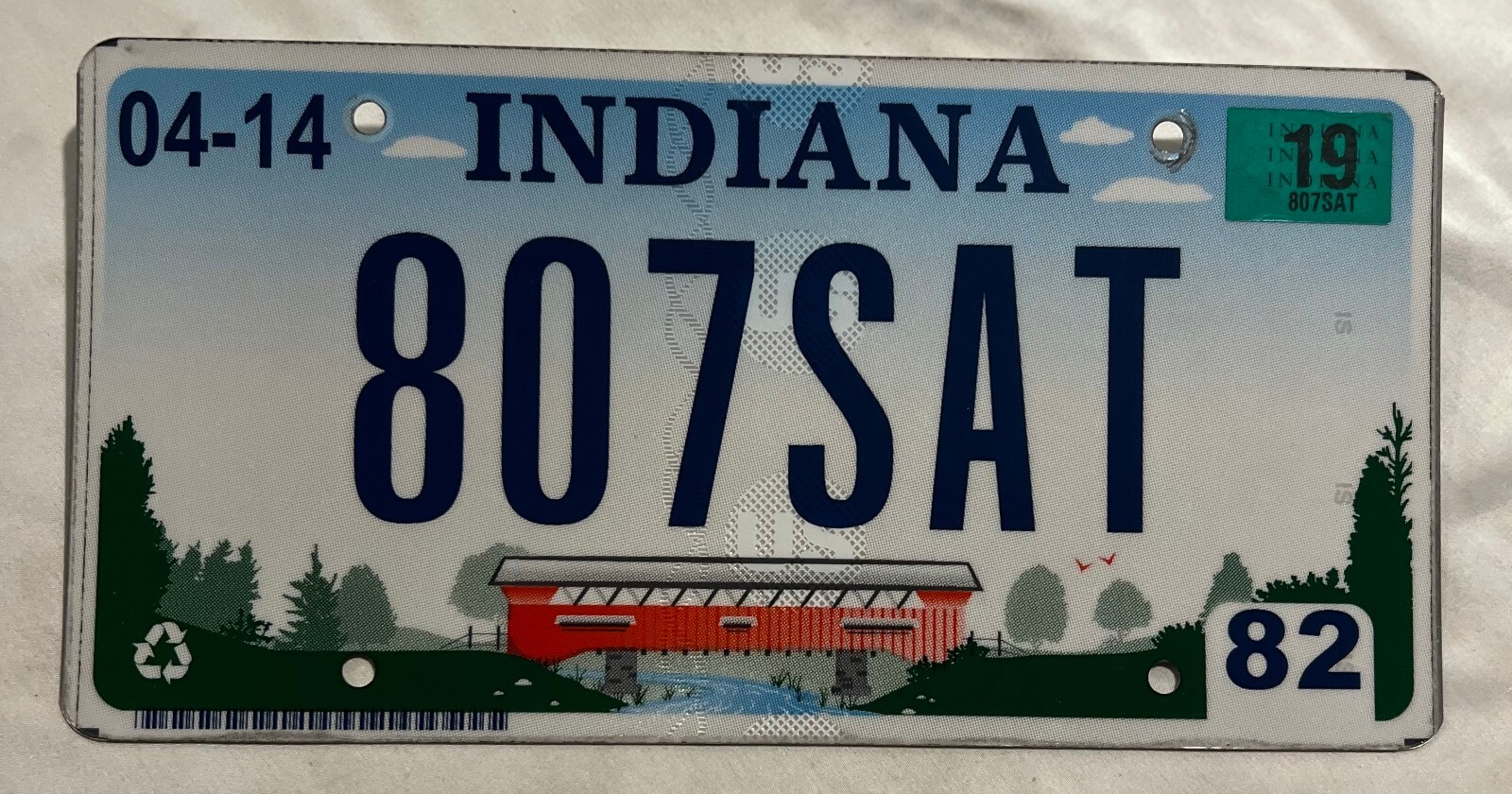 LICENSE PLATES INDIANA COVERED BRIDGE 807SAT 2019 | eBay