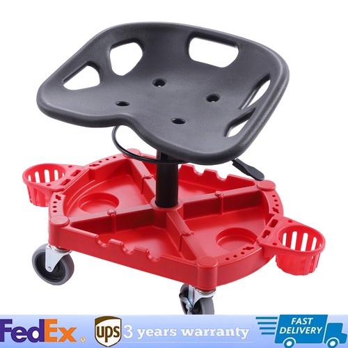 Rolling Shop Stool Mechanics Work Seat Adjustable Chair Roll Swivel ...