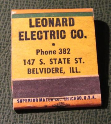 Matchbook - Leonard Electric Belvidere IL FULL low phone hillbilly | eBay