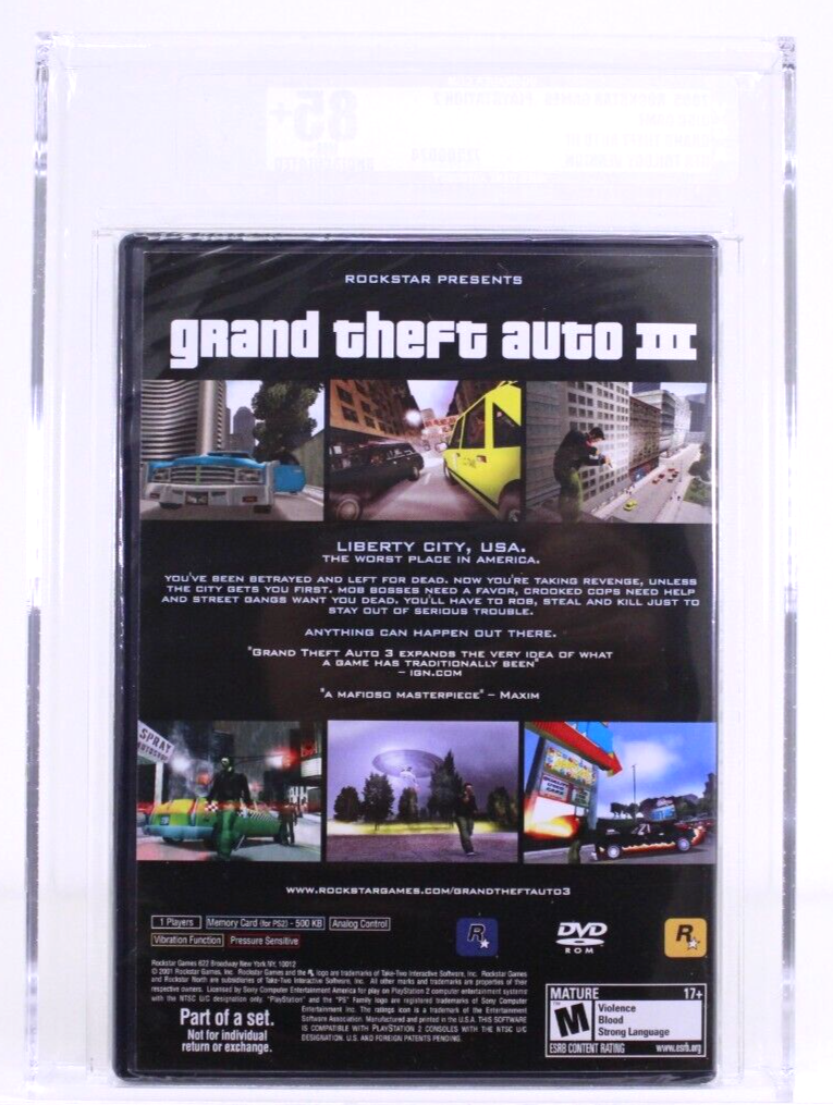 Grand Theft Auto III GTA 3 PlayStation 2 PS2 Factory Sealed WATA VGA ...