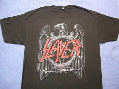 Slayer Concert Tour T-Shirt Stylized Eagle and 5 Swords Black Shirt ...