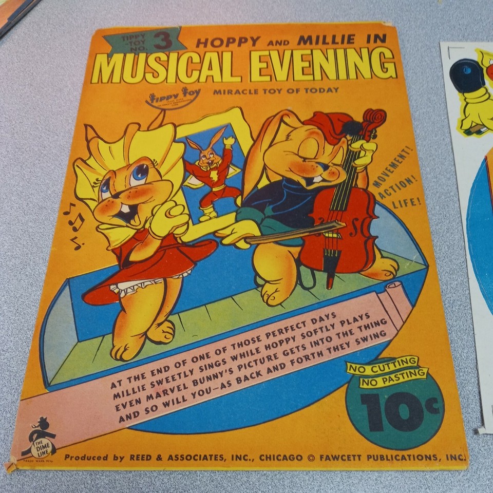Tippy Toy #3 Hoppy and Millie Musical Evening Fawcett Comics paper toy ...
