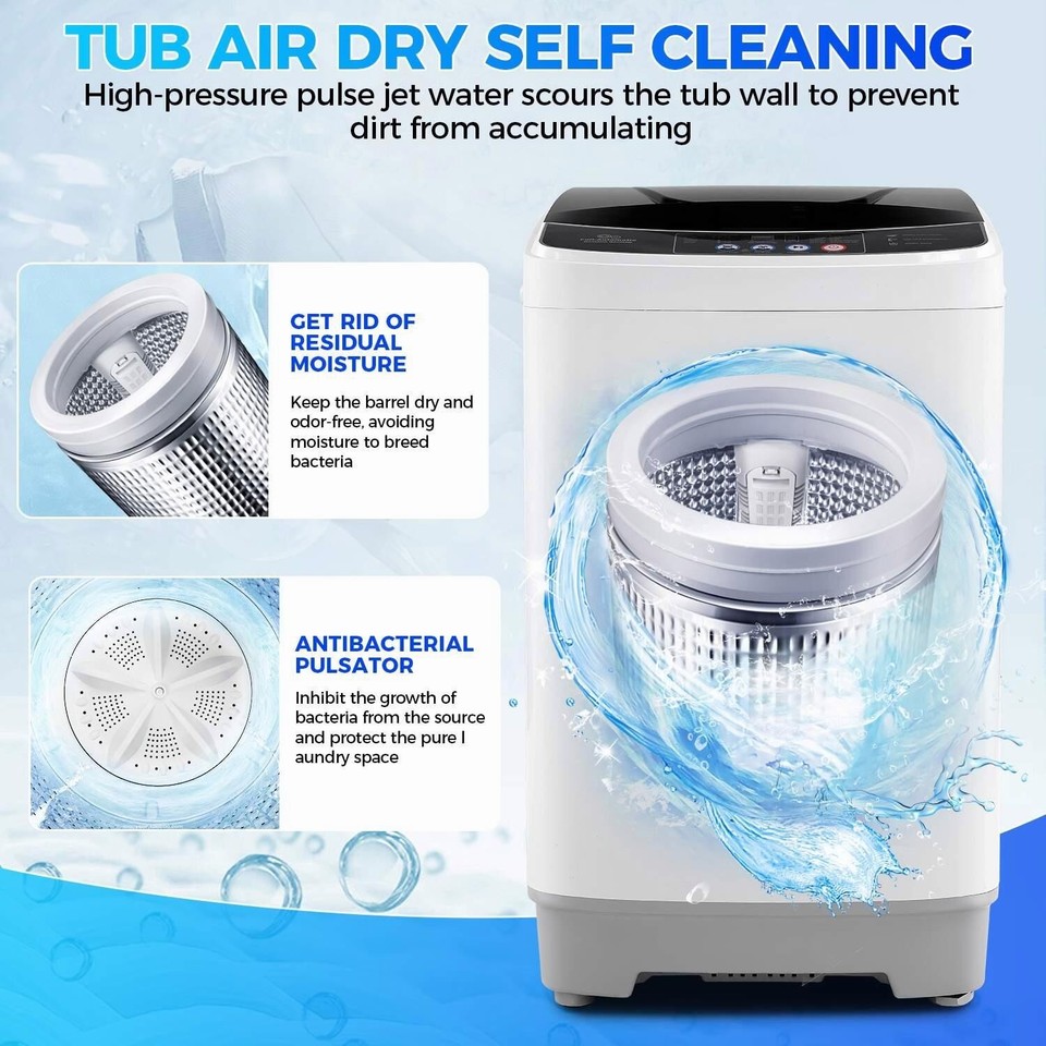 2-in-1 Portable Washing Machine 15.6lbs Full-Automatic 2.1 Cu.ft ...