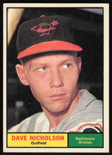 1961 Topps Dave Nicholson Rookie Baltimore Orioles #182 | eBay