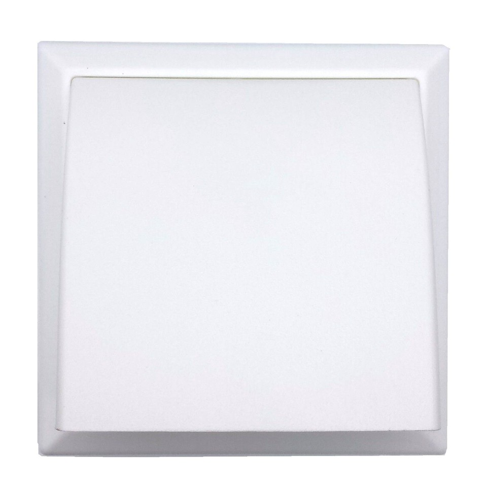 100mm 4" white Cowl with non return flap for tumble dryer or extractor ...