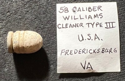 CIVIL WAR BULLET - 58 CALIBER USA WILLIAMS CLEANER TYPE III ...
