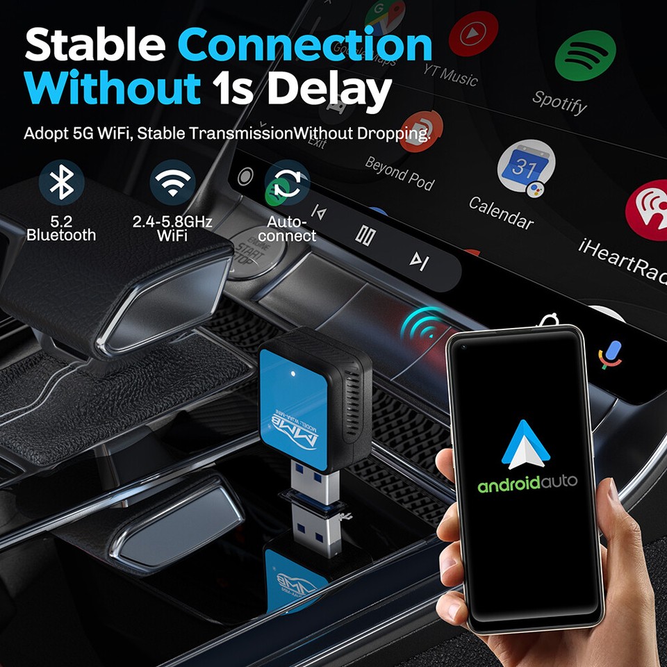 Android Auto Wireless Adapter MINI Android Auto Dongle for OEM Wired ...