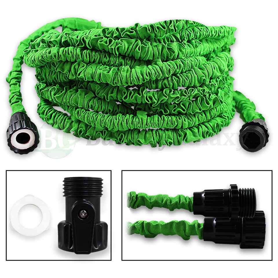 100 Feet 100FT Expandable Flexible Garden Water Hose+Spray Nozzle Green ...