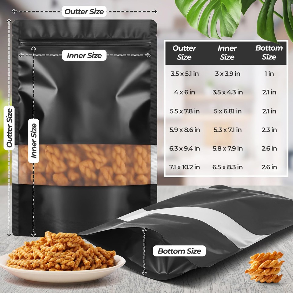 100 Pcs Smell Proof Packaging Bags,Mylar Clear Bags for Food Storage ...