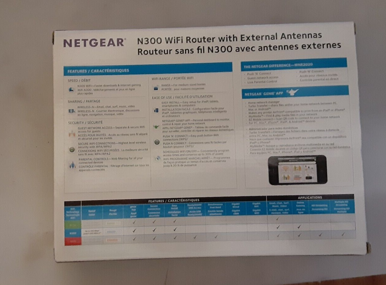 NetGear N300 WiFi Computer Wireless Router External Antennas WNR2020 ...