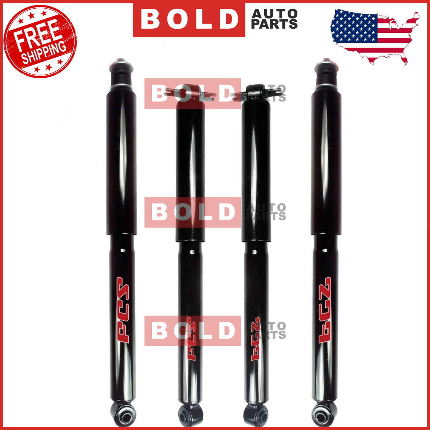Front and Rear Shock Absorber Fits 4PCS Set FCS For 2007-2017 Jeep ...