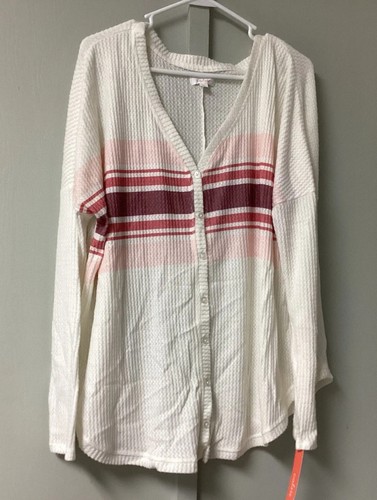 New Colsie Women's Size XL Sweatshirt Button Down Lounge Long Sleeve ...