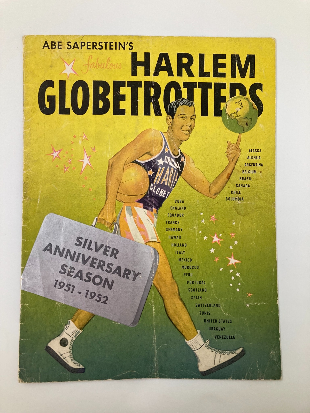 1951-1952 Abe Saperstein's Harlem Globetrotters Silver Anniversary ...