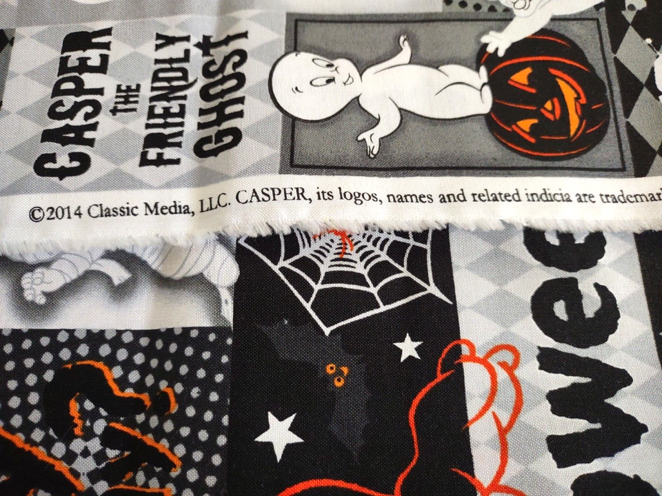 Casper the Friendly Ghost Halloween Sewing Fabric 23" x 42" From 2014 ...