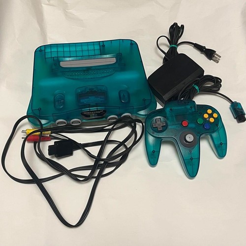 Nintendo 64 Clear Blue Console N64 Chose Original Controller Cables ...