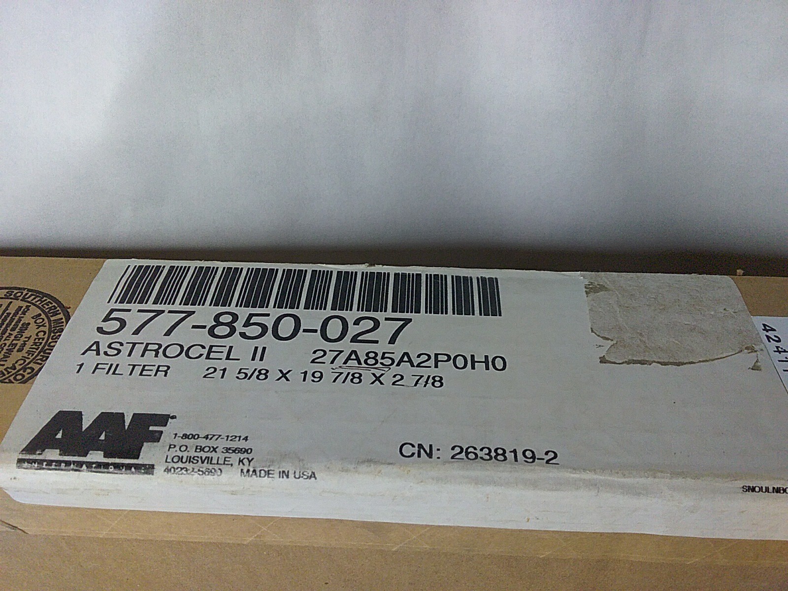 AAF, 577-850-027, Astrocel II, Filter, HEPA-ULPA Filter, Sbwh-s004-dr ...