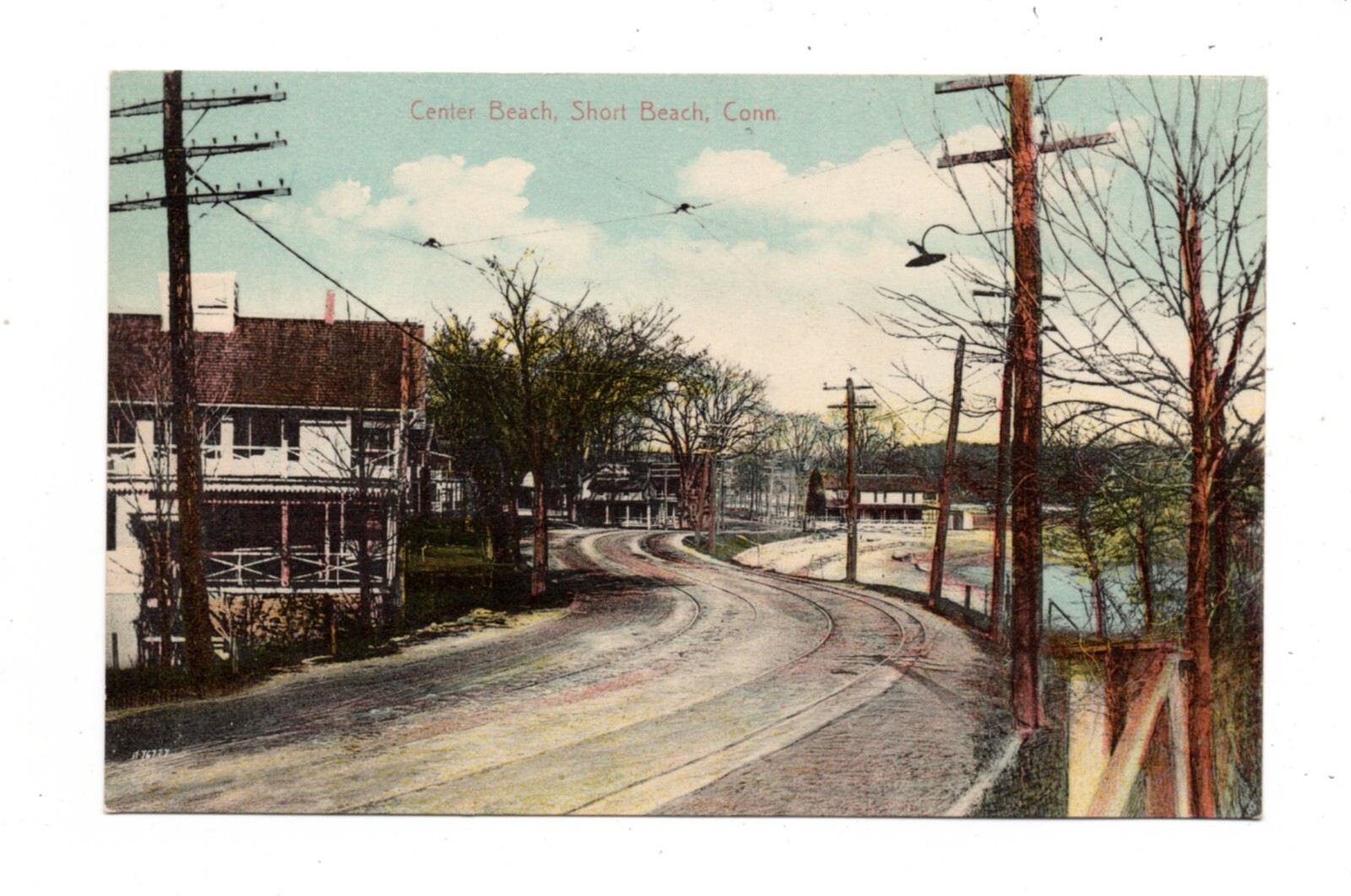 SHORT BEACH, BRANFORD, CT ~ CENTER BEACH STREET TROLLEY TRACKS TERHUNE ...