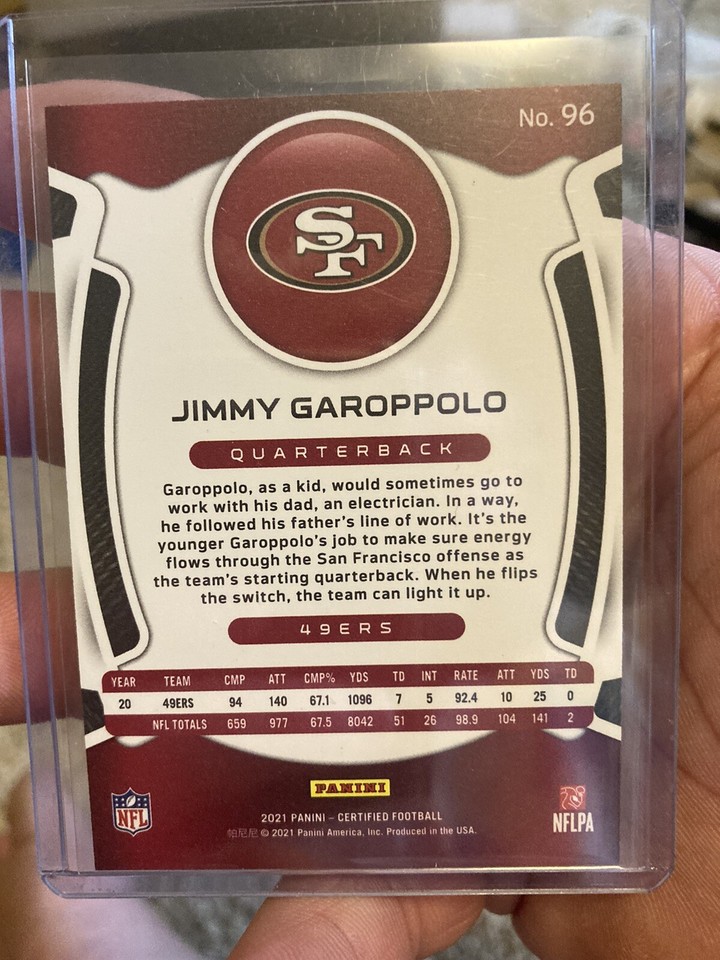 2021 CERTIFIED MIRROR #96 JIMMY GAROPPOLO /299 SAN FRANCISCO 49ERS | eBay