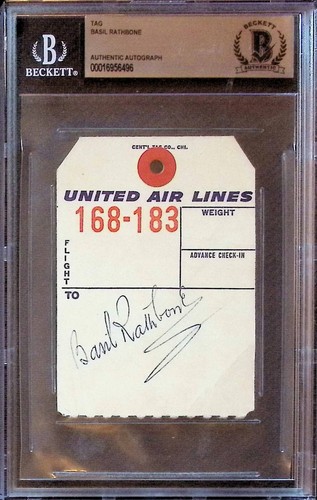 Basil Rathbone Signed Autographed Tag d.1967 Sherlock Holmes BAS | eBay